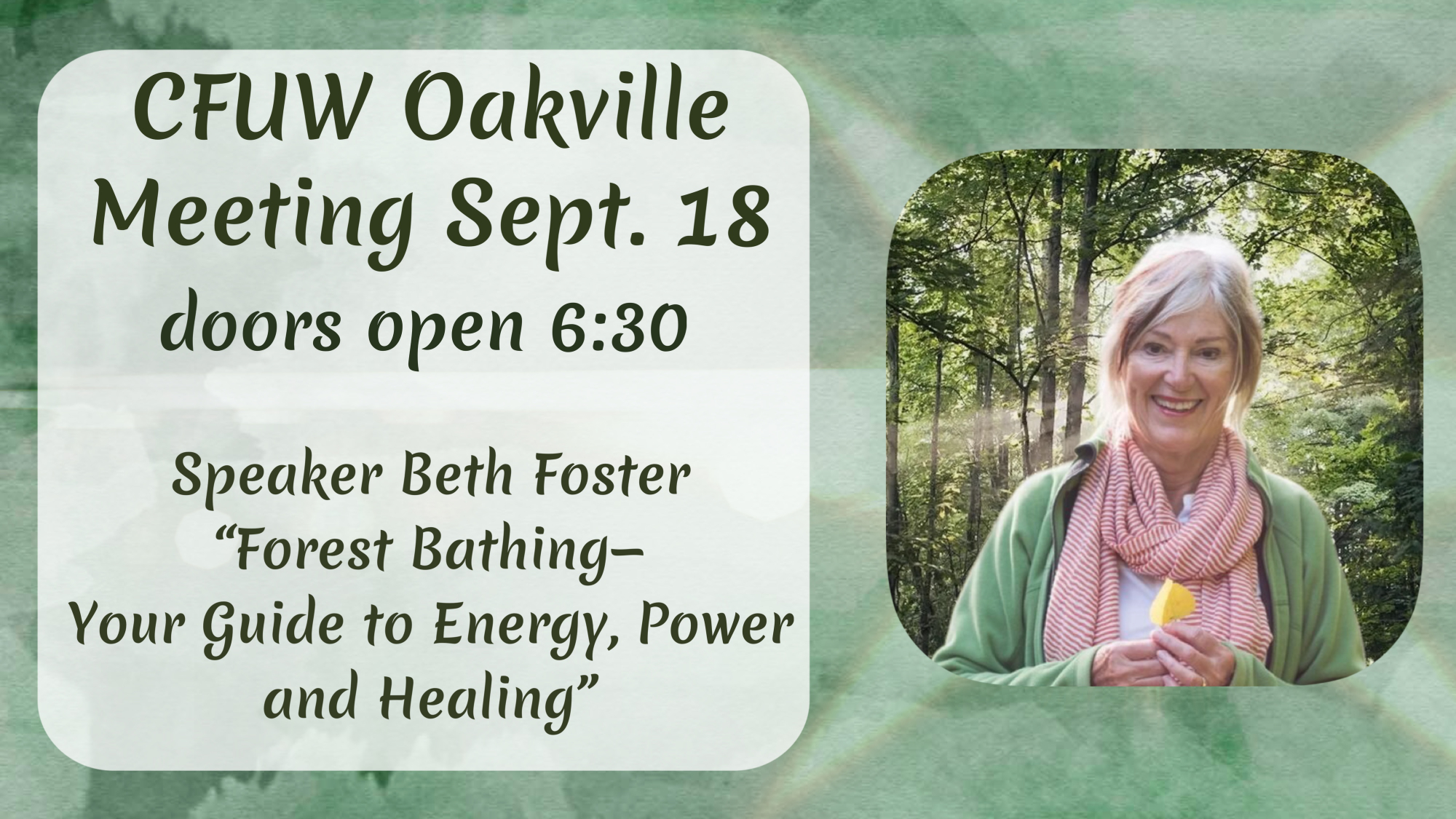 September 18 Meeting and our Speaker